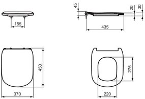 Ideal Standard Tesi WC sedátko se SoftClose, černá mat T3527V3