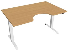 Hobis Motion Elektr. nastavitelný stůl 140x90 - HOBIS ERGO MOTION MSE 2 1400 Dekor stolové desky: buk, Barva kovové podnože: bílá