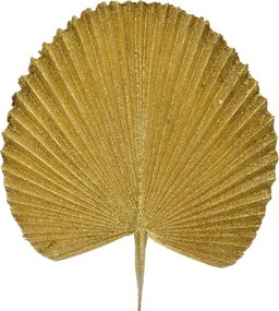 Zlatá vánoční umělá třpytivá dekorace list - 25*1*36 cm
