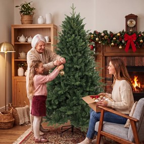 HOMCOM Umělý vánoční stromek jako skutečný vánoční stromek s 1237 hroty a kovovým stojanem 180 cm zeleným