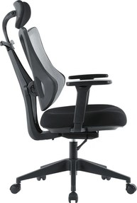 Ergonomická kancelářská židle E-racer VANTOR - šedá síťovina