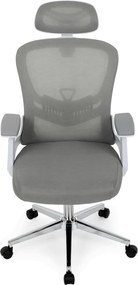 Ergonomická kancelářská židle EMILIE - šedá síťovina