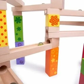 Bigjigs Toys Dřevěná kuličková dráha barevná / od 3 let