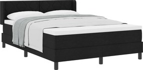 Postel s boxspringem s čelo Černý 200 x 160 cm textil 3341176