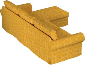 Potah na pohovku IKEA Ektorp 2-místná s lenoškou barva žlutá látka pletený vzor, vzorované