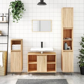 Koupelnová skříňka dub sonoma 30 x 30 x 100 cm kompozitní dřevo - Default Title