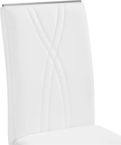 Sada 2 ks – Jídelní židle Yaheetech – bílá, 59 cm (délka) × 40,5 cm (šířka) × 98,5 cm (výška) (266528749816)