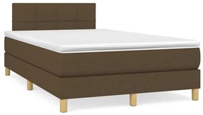 Box spring postel s matrací a LED tmavě hnědá 120x190 cm textil 3270091