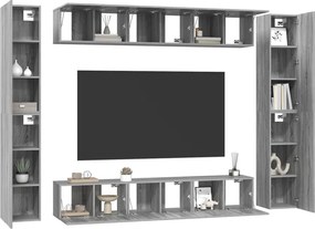10dílný set TV skříněk šedý sonoma kompozitní dřevo 3120249