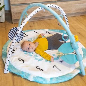 Baby Mix Hrací deka s hrazdičkou měsíce 46550 tyrkysová