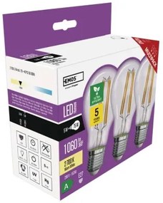 Emos lighting LED žárovka Filament A60 A CLASS/ E27 / 5 W (75 W) / 1 060 lm / teplá bílá 1525283276