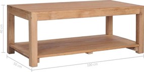 vidaXL Konferenční stolek 100 x 50 x 40 cm masivní teakové dřevo [282849]