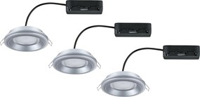 P 92250 LED vestavné svítidlo Sormus 3ks sada IP65 kruhové 100mm 3x4,8W / 1,5W / 230V 3000K matný chrom - PAULMANN