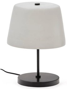 Černobílá stolní lampa se skleněným stínidlem (výška 38 cm) Nefar – Kave Home