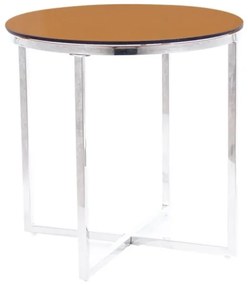 Konferenční stolek CRYSTAL B stříbrná/jantarové kouřové sklo