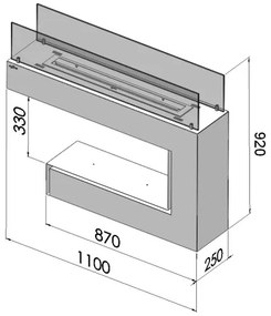 InFire - BIO krb 110x92 cm 3kW černá