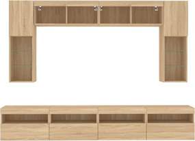 8dílná obývací stěna s LED osvětlením dub sonoma 3216766