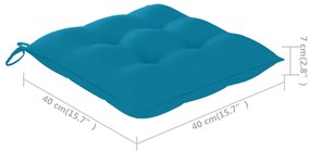 vidaXL Marketos Zahradní židle se světle modrými poduškami 2 ks masivní teak