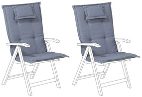 Sada 2 polštářů na zahradní židli modrá TOSCANA/JAVA Beliani