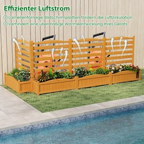 Costway 2 kus dřevěného panelu s truhlíkem na rostliny a drenážními otvory
