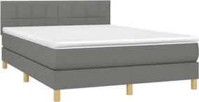 Box spring postel s matrací tmavě šedá 140x200 cm textil 3140618