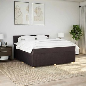 Box spring postel s matrací tmavě hnědá 180x200 cm textil 3287531