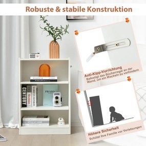 Costway Odkládací police 3patrová knihovna – 50 × 30 × 75 cm