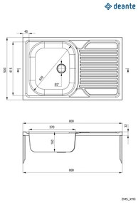 Deante ZM5_3110 - Kuchyňský dřez TANGO 50x80 cm dekor