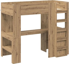 Rám patrové postele se stolem Artisanový dub 80 x 200 cm 3410450