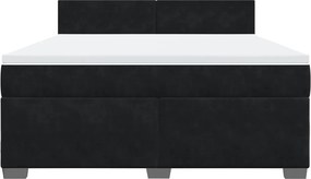 Box spring postel s matrací černá 180x200 cm samet 3286374