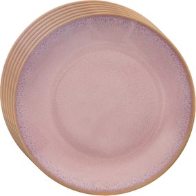 Orion Sada keramických dezertních talířů Glaze růžová 20,5 cm, 6 ks