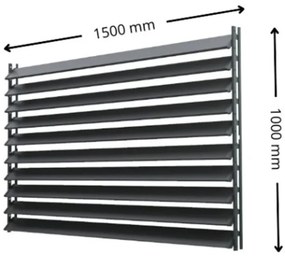 SAMKIT SET pro venkovní žaluzie z hliníku RAL 7016 (antracitová): V:1000, Š:1500mm