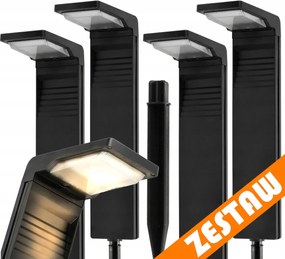 SADA 4 solárních LED zahradních lamp na zahradní sloupky se senzorem soumraku