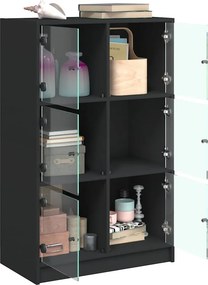 Highboard s dvířky černý 68 x 37 x 109 cm kompozitní dřevo 3295851