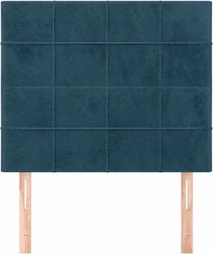 Čelo postele tmavě modré 90x5x118/128 cm sametové 3116372