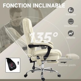 Vinsetto masážní a vyhřívaná kancelářská židle ergonomická počítačová židle s nastavitelnou výškou a sklápěcím opěradlem, kabelovým ovladačem a výsuv…