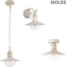 Brilagi - Venkovní závěsné svítidlo MOLDE 1xE27/60W IP44 bílá/patina
