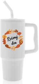 KRÁSNÝ DEN (PODZIM) - bílý cestovní termohrnek 900 ml