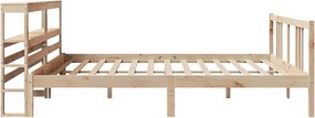Rám postele s čelem 200 x 200 cm masivní borové dřevo 3305977