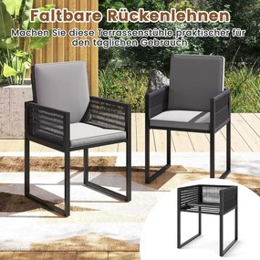 Costway 5 ks. Rattan garden furniture set including 2 chairs s cushions a stool