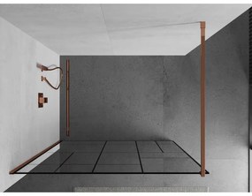 Mexen Kioto sprchová zástěna 70x200 cm 8 mm, profil růžové zlato, sklo černý vzor 2, 800-070-101-60-78