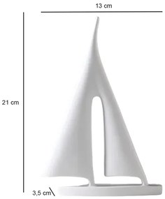 Stolní dekorace 21 cm pryskyřice/bílá