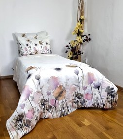 Lenbutik Povlečení Letní louka-barva růžová Povlečení velikost: povlak na polštář 45x45