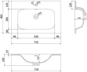 Mexen Orio, koupelnová skříňka 70 cm s umyvadlem Vela, 1 zásuvka, šedá matná/bílá matná, 91A10-07047-1-BF62-W23M01