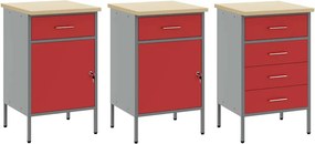 Sada pracovní skříně se zásuvkou s úložištěm 8 ks Červená 3321445