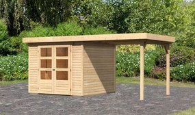 Dřevěný zahradní domek ASKOLA 3,5 s přístavkem 240 Lanitplast Antracit