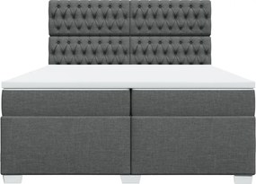 Box spring postel s matrací tmavě šedá 200x200 cm textil 3290603