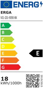 Erga Emma, ​​kulaté LED zrcadlo 90cm, černý kovový rám, 2070 lm, 6500K, zadní osvětlení, ERG-V01-201-9090-BK