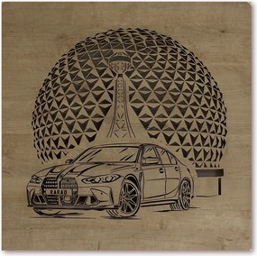 Li-Go "BMW" světelný obraz 230V 70x70 cm provedení povrchu: jedle