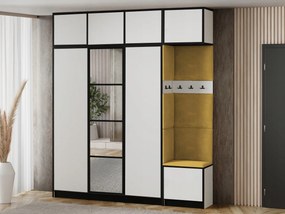 Šatní skříň s nástavcem EDEN 14 bílý + žlutý